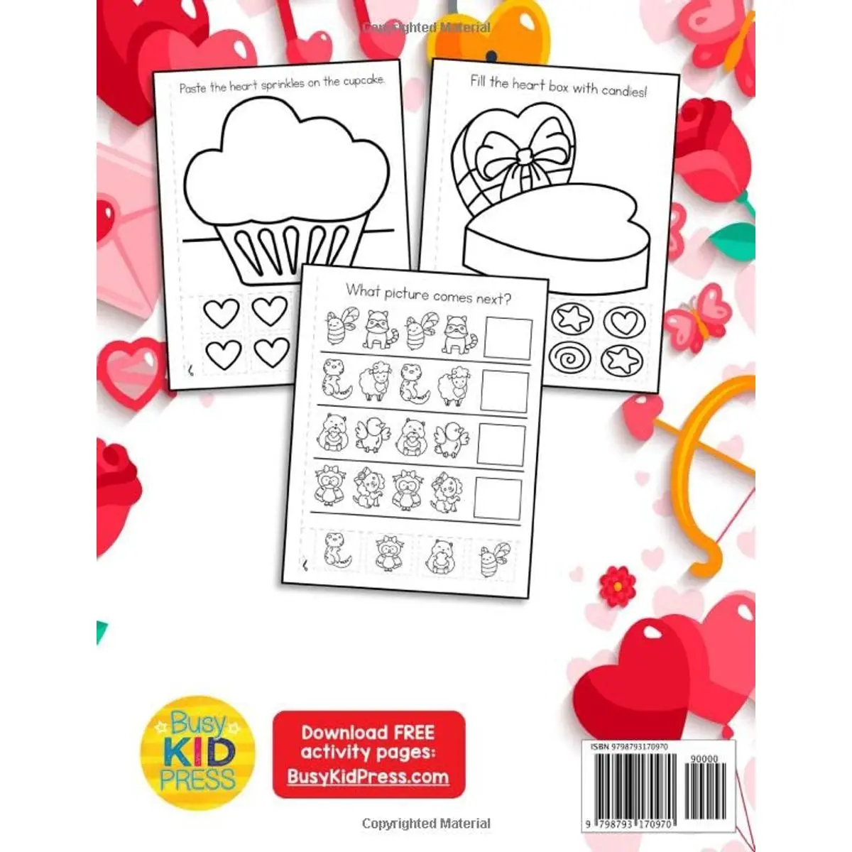 Valentine's Day Cut and Paste Workbook for Preschool: Activity Book for ...