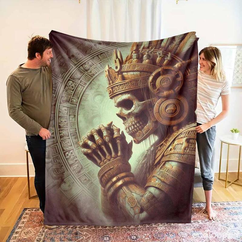 Sparkling Scream Mask Flannel Blanket,Sequined Ghostface Print,Ultra ...