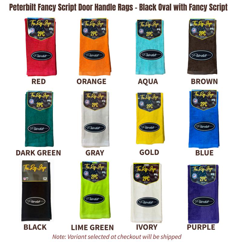 The Rag Guys Peterbilt Logo Door Handle Rags with Fancy Script Cotton ...