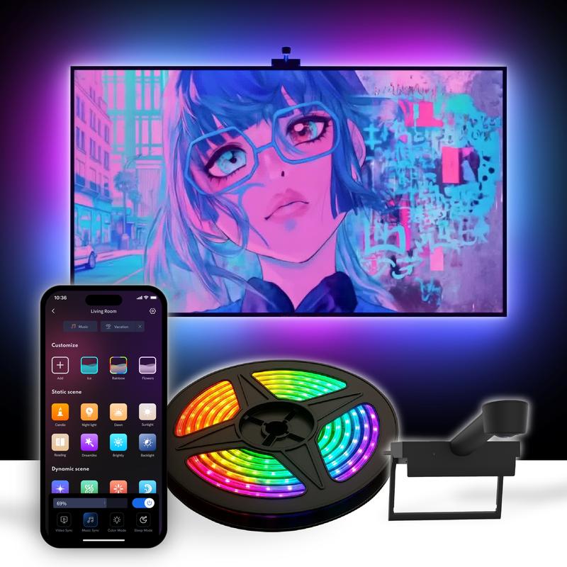 Aura TV Backlight for 50-85in TV LED Light Strip with Color Sync ...