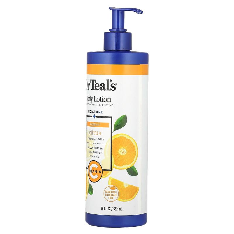 Dr. Teal's Body Lotion, Moisture + Radiant, Citrus, 18 fl oz (532 ml)