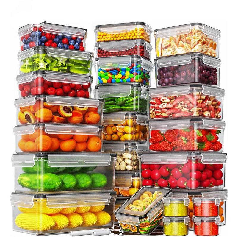 AISOON 50-Piece Plastic Meal Prep & Pantry Container Set – 25 Multi ...