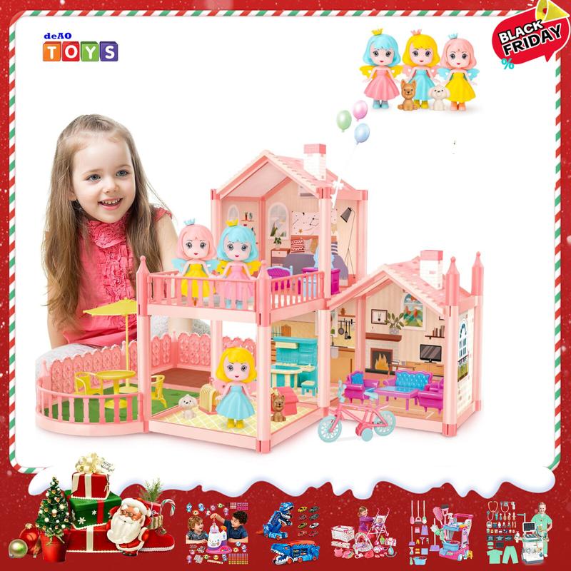 deAO Dollhouse Dreamhouse , DIY Building Pretend Play House with ...