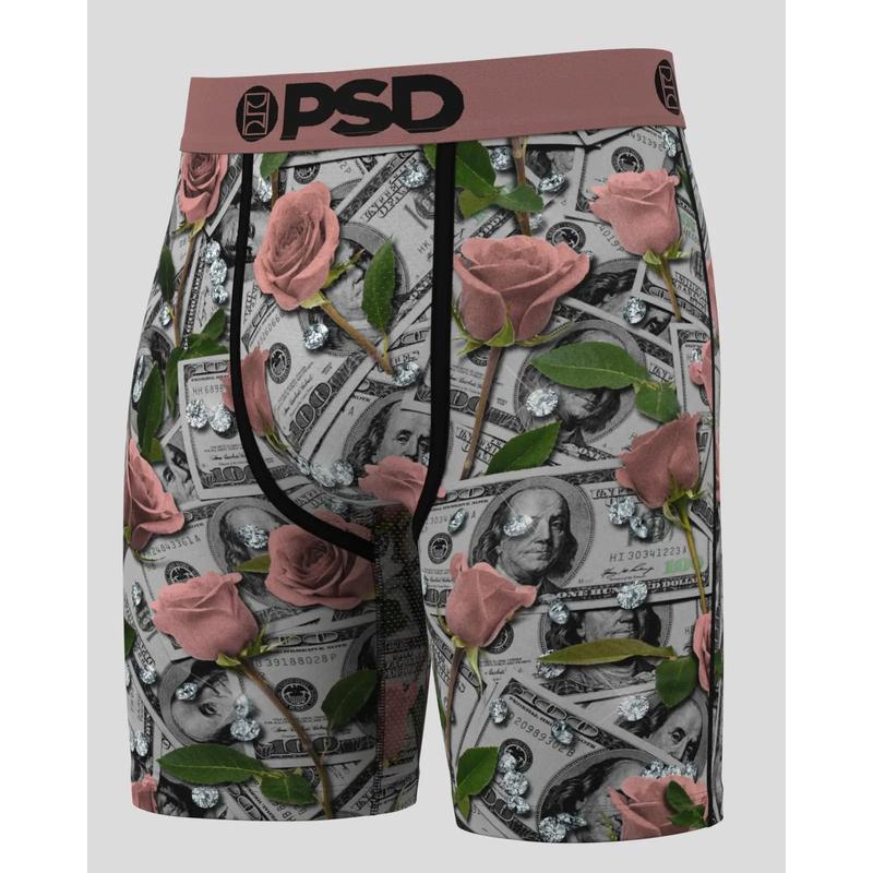 PSD Men's Rose Royale Boxer Brief 3 Pack - Standard Length 7 Inch ...