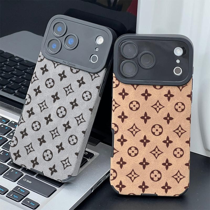 Classic Vintage Floral Pattern Phone Case Fine Hole Imitation Fur Anti ...