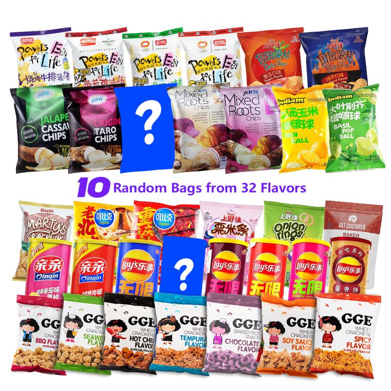 Asian Potato Chips Collection of 10 Random Bags from 27 Flavors ...