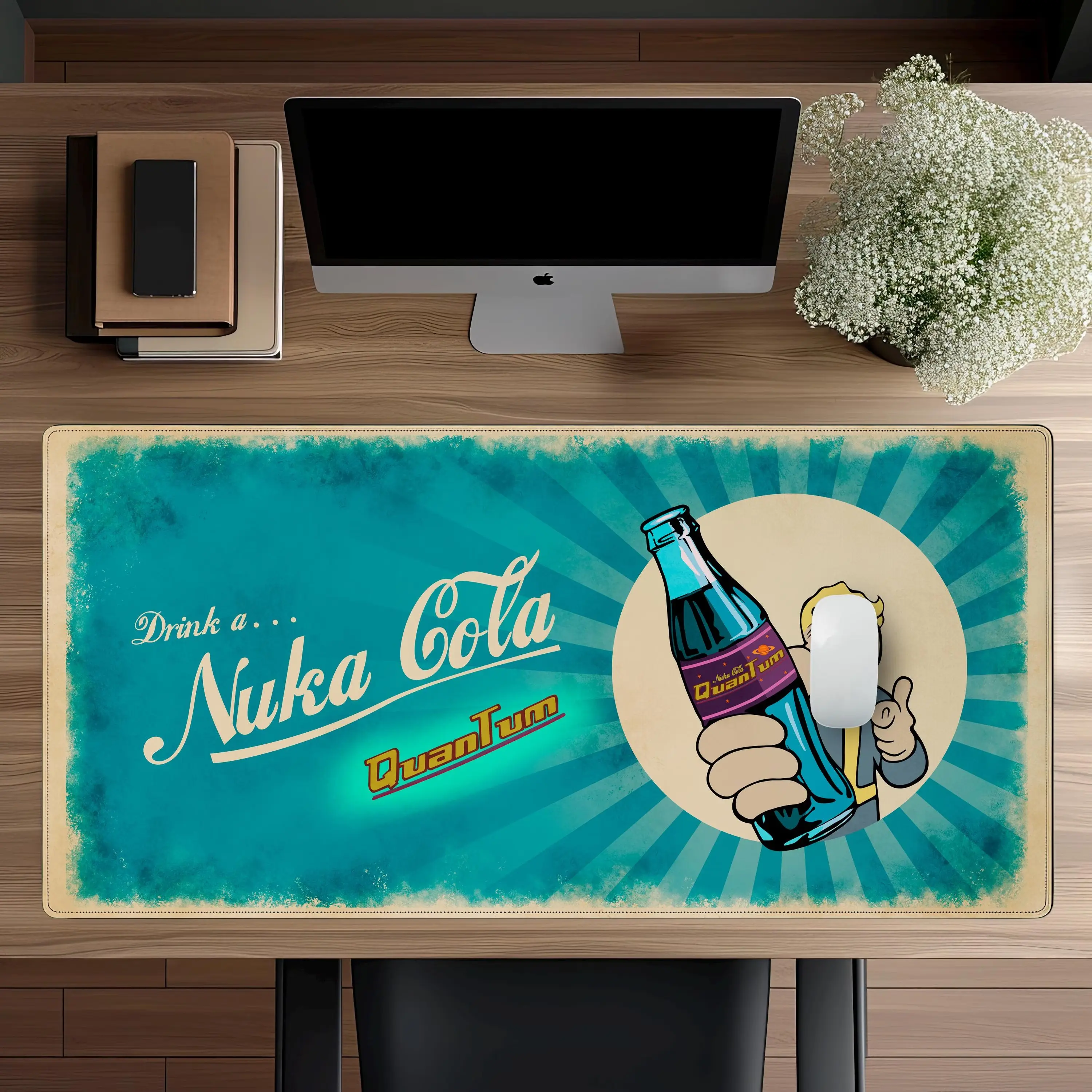 [3 Designs] Retro Nuclear Cola Fallout Deskmat Mouse Pad Desk Mat, Desk ...
