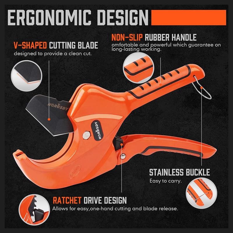 HORUSDY 2-1/2" Ratchet PVC Pipe Cutter for PEX,PVC,PPR and Plastic ...