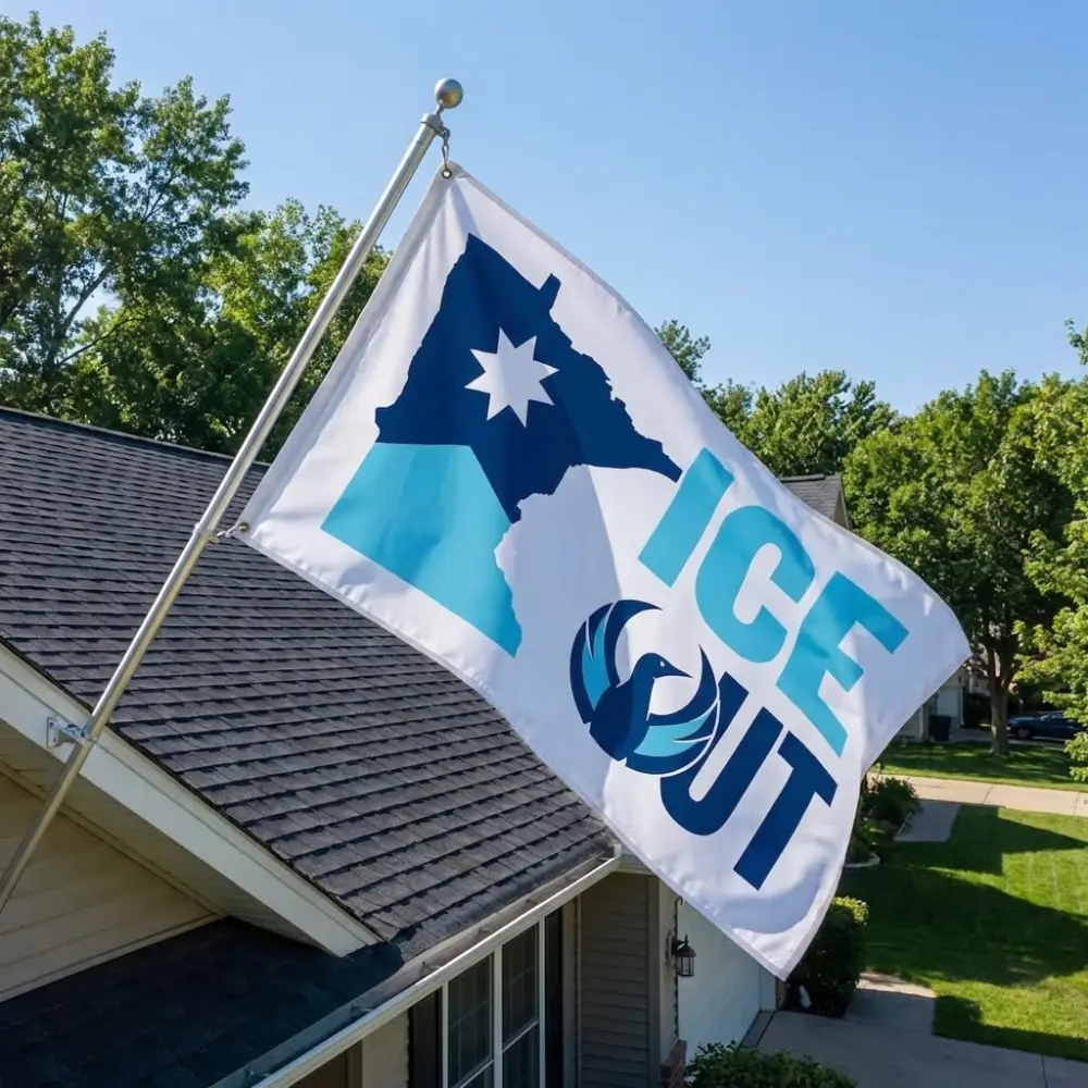 ICE OUT Flag – Bold Anti-ICE Statement Flag, Modern Blue Design ...
