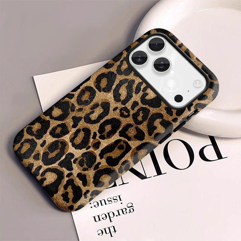 Brown leopard print, suitable for iPhone17 ProMax, 17Air, 16Pro, 15, 14 ...