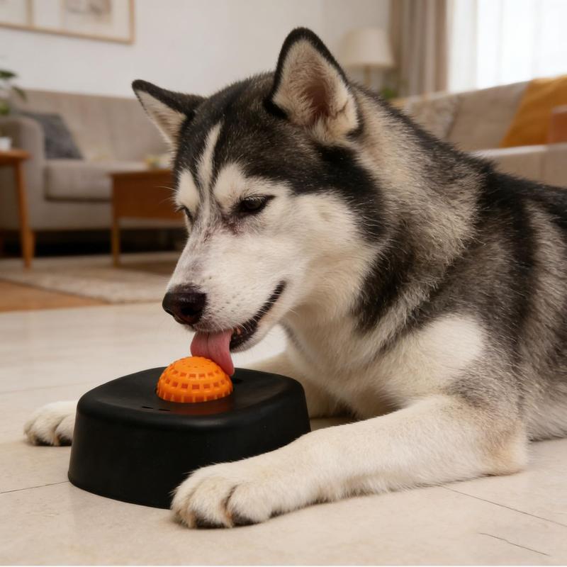 Slow-Feed Liquid Dog Bowls with Rolling Ball, Spill-Resistant Dog Lick ...