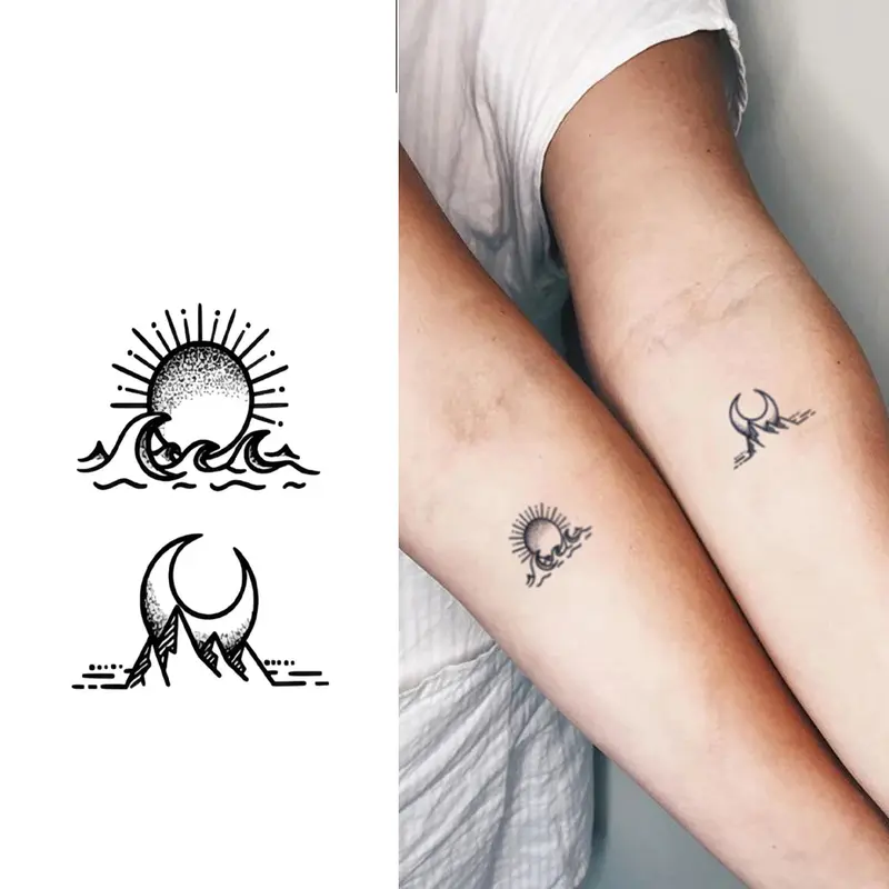 witchy sun and moon tattoo - TikTok Shop