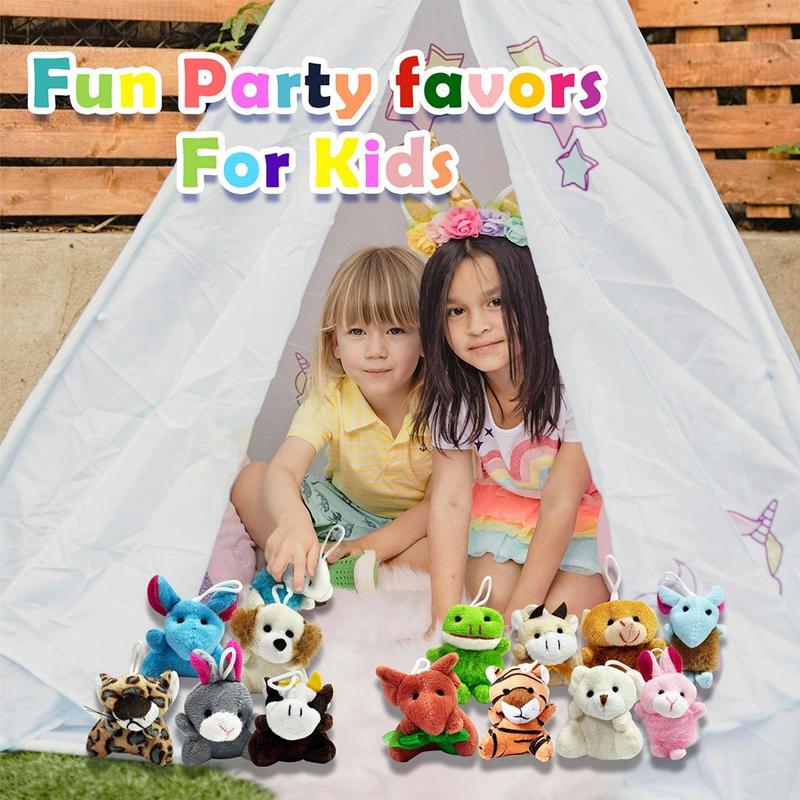 24PCS Mini Animal Plush Toy Assortment (24 Units), Animals Keychain ...