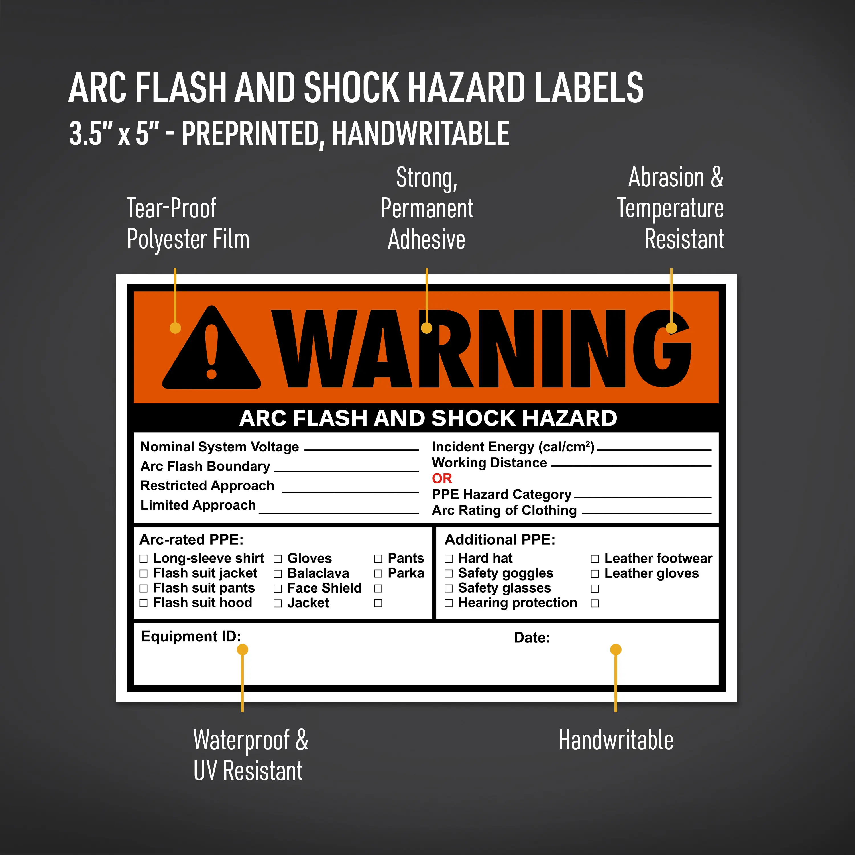 Avery Arc Flash/Shock Warning Labels, Waterproof, UV Resistant ...