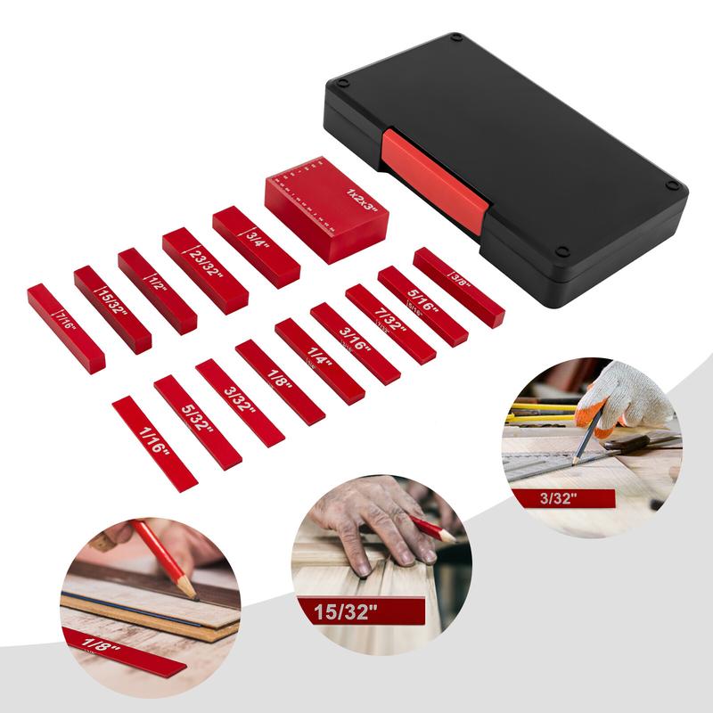 Set Block Woodworking Tools - 15-Piece Gauge Block Set with Precise ...