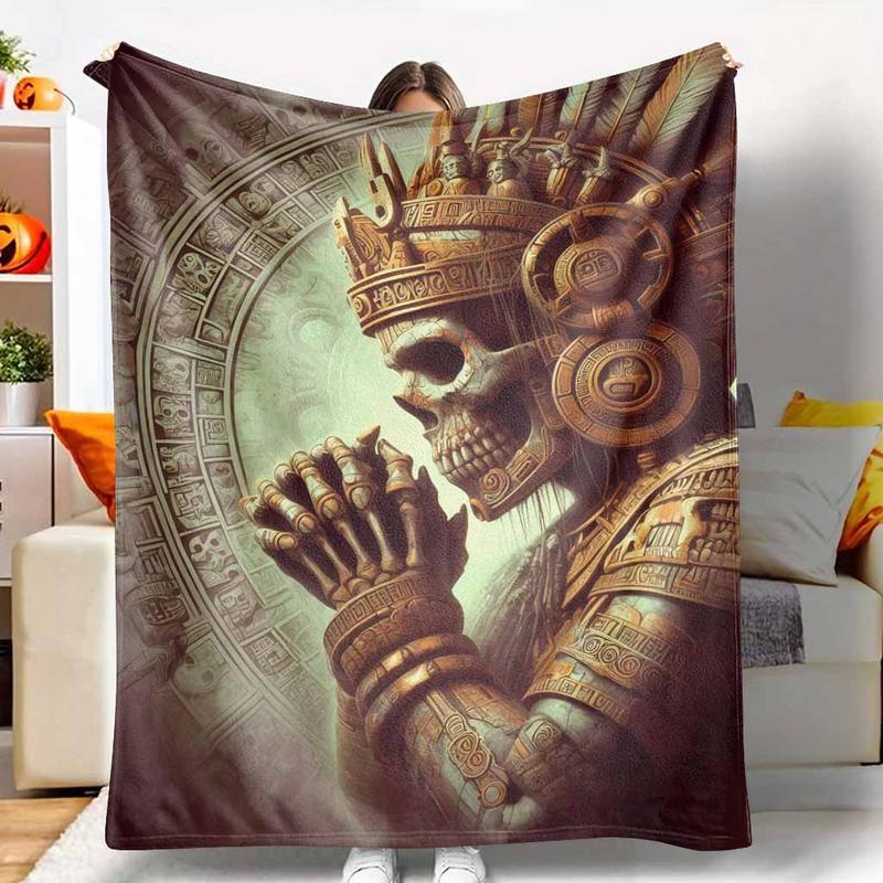 Sparkling Scream Mask Flannel Blanket,Sequined Ghostface Print,Ultra ...