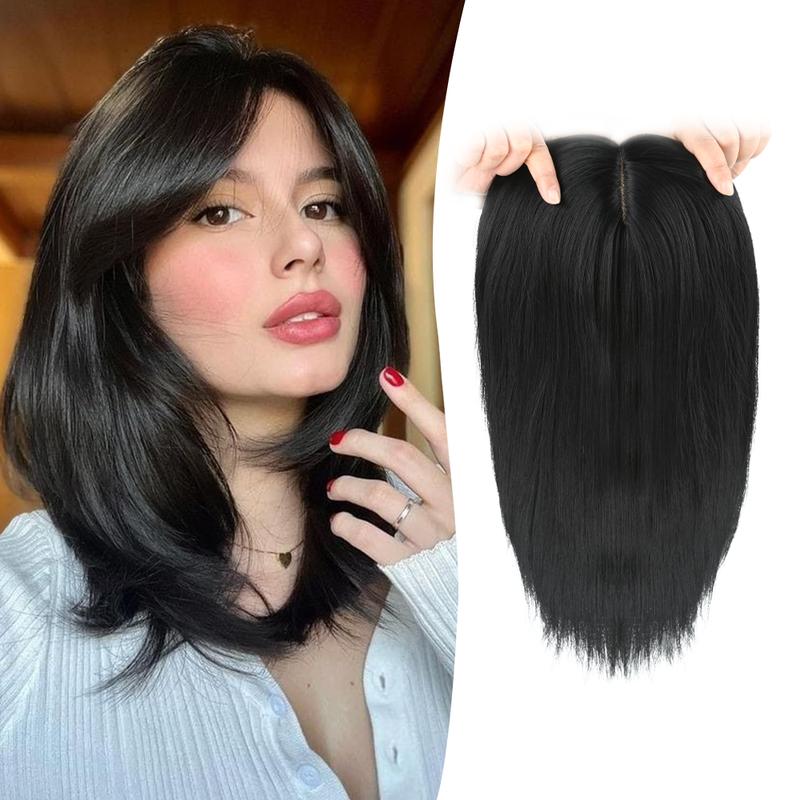 Auvzy Hair Topper 12inch Clip in Synthetic Hair Toppers for Women with ...