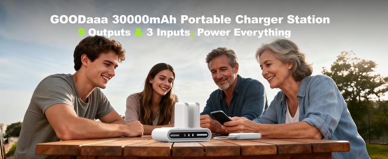 GOODaaa Family Power Hub with 180 DIY Stickers Home Power Bank 3-Pack ...