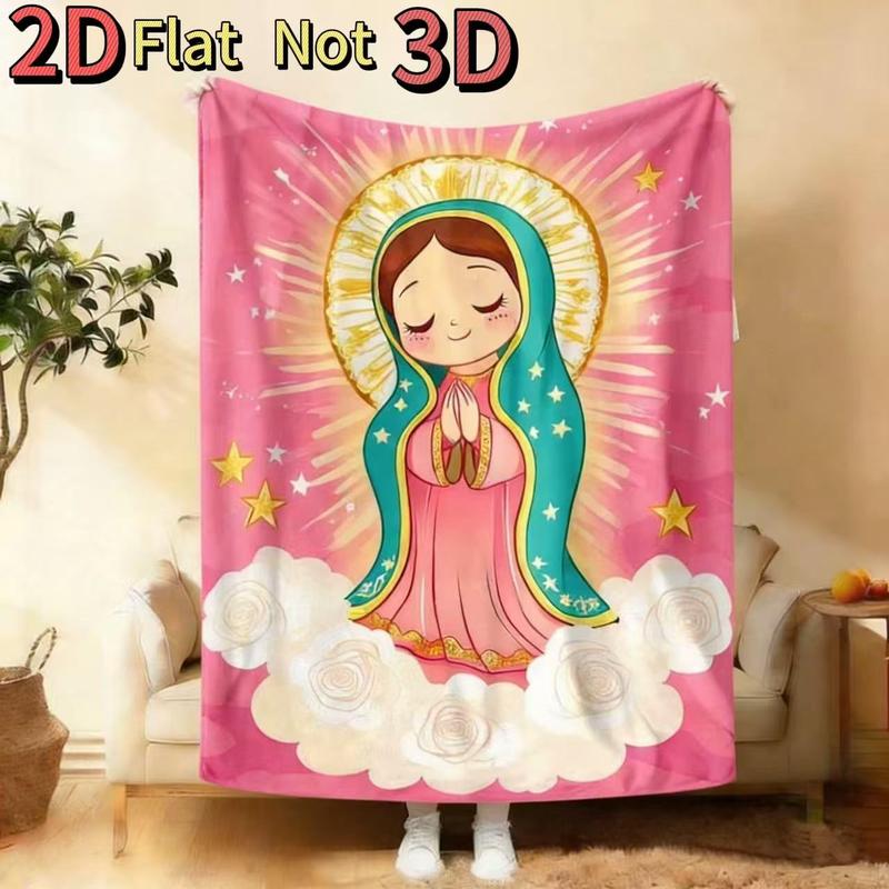 Anime Virgin Mary & Our Lady Guadalupe Design Soft Flannel Throw ...