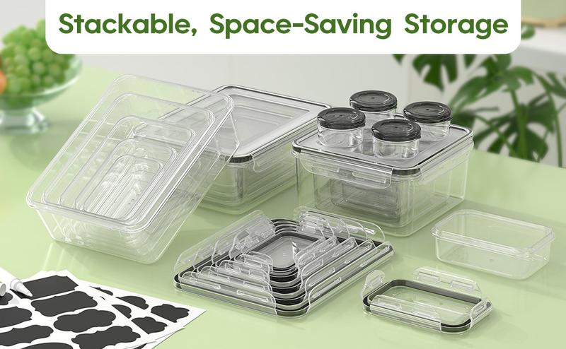 AISOON 50-Piece Plastic Meal Prep & Pantry Container Set – 25 Multi ...