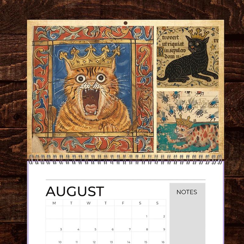 Medieval Cats with Crowns Calendar 2026, Medieval Cat Calendar 2026 ...