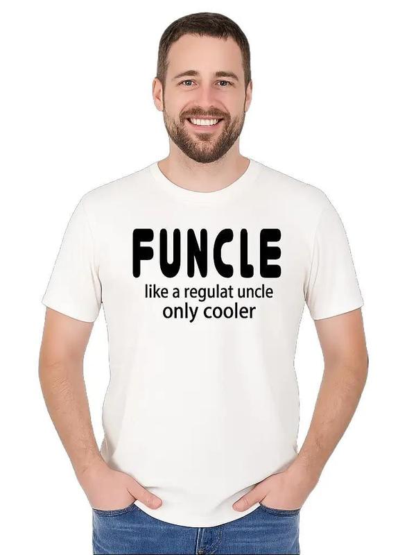 "Funcle" pattern T-shirt men's, casual large size T-shirt, suitable for ...