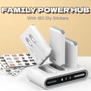 GOODaaa Family Power Hub with 180 DIY Stickers Home Power Bank 3-Pack ...