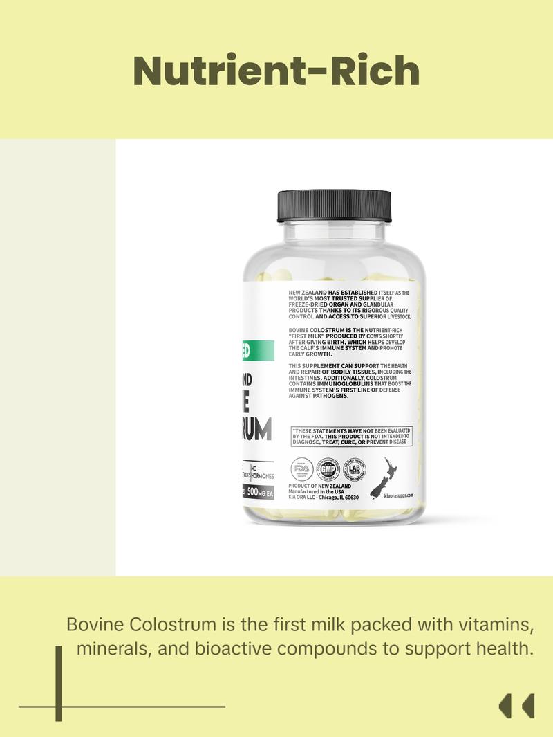 Grass-Fed Bovine Colostrum Supplement | 100% Beef Colostrum, Nutrient ...