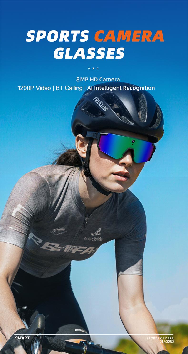 Smart Sports Glasses with 8MP Camera, 2K Photo/1200P Video Recording ...