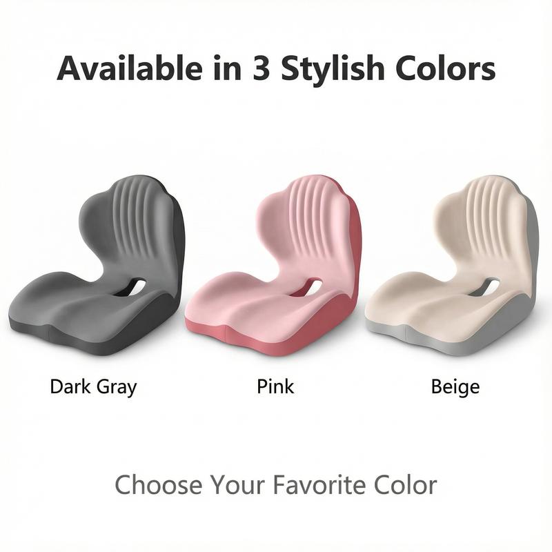 Ergonomic Seat Cushion with Back Support - 3D Memory Foam Posture ...