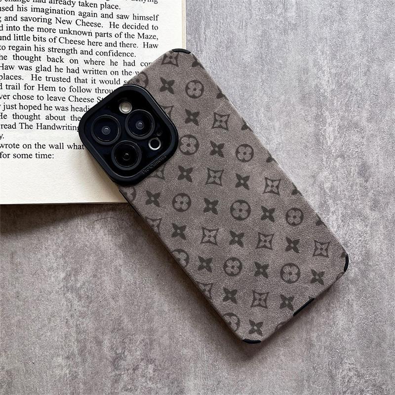 Classic Vintage Floral Pattern Phone Case Fine Hole Imitation Fur Anti ...