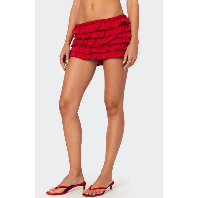 Edikted Women's Constance Ruffled Mini Skirt - Multicolor