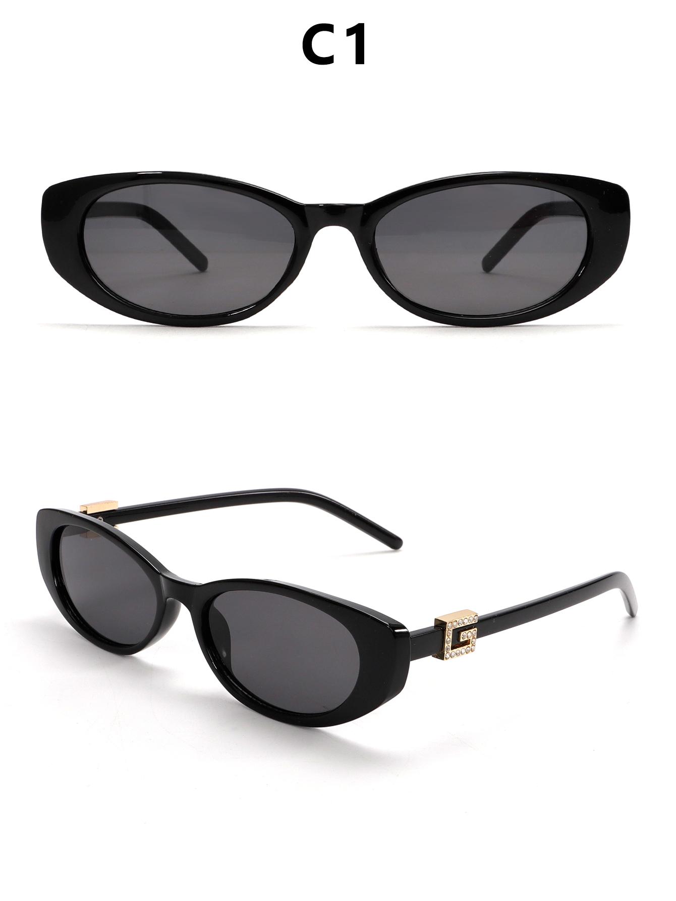 Minimalist Narrow Frame Cat Eye Sunglasses Luxury G Accent UV400 ...