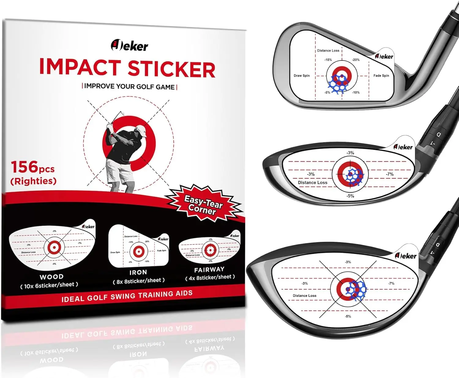 Golf Impact Tape - High-Resolution Strike Stickers for Iron, Wood ...