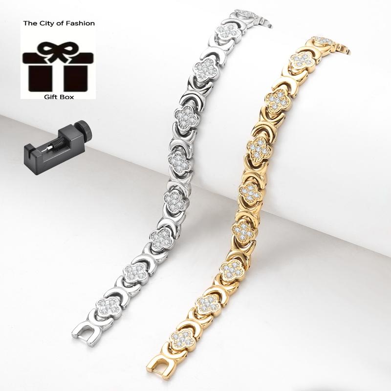 Lucky 4-Leaf Clover Copper Bracelets for Women Pure Copper Magnetic ...