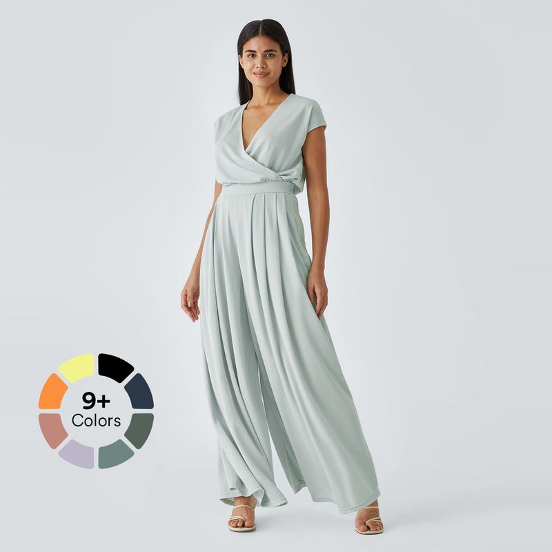Halara V Neck Short Sleeve Plicated Side Pocket Wide Leg Flowy - TikTok ...