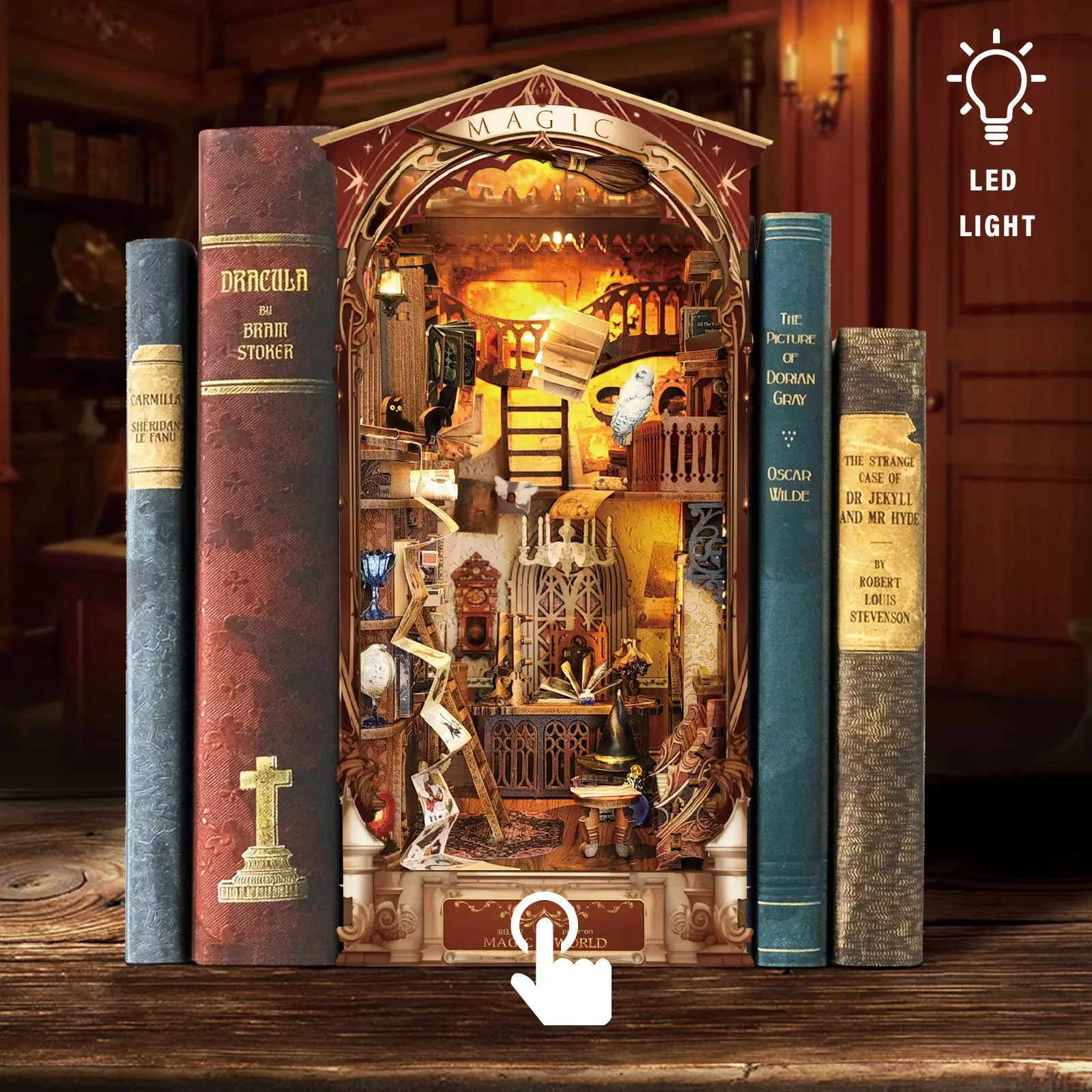 DIY Whale Sky Magic World Book Nook Kit with LED Lights, Wooden ...