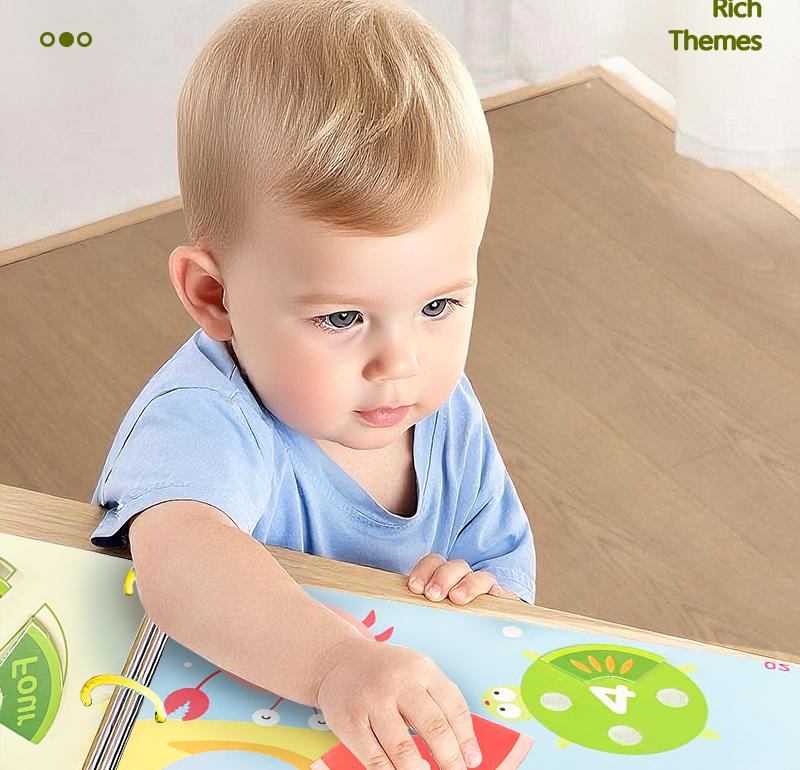 30 Pages Busy Book for Toddlers, Montessori Quiet Book with Velcro ...