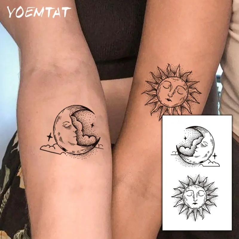 witchy sun and moon tattoo - TikTok Shop