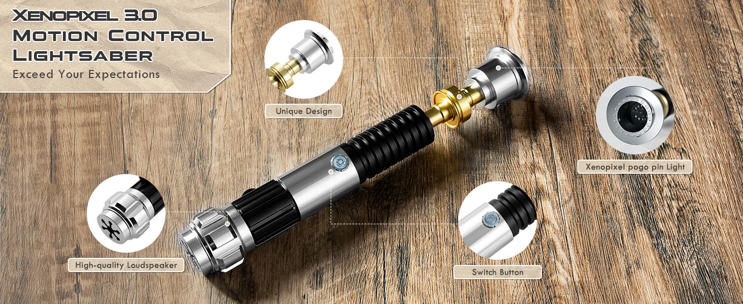 Obi Wan SE Lightsaber Neopixel Sabers XENO3.0 Model with 34 Sound Fonts ...