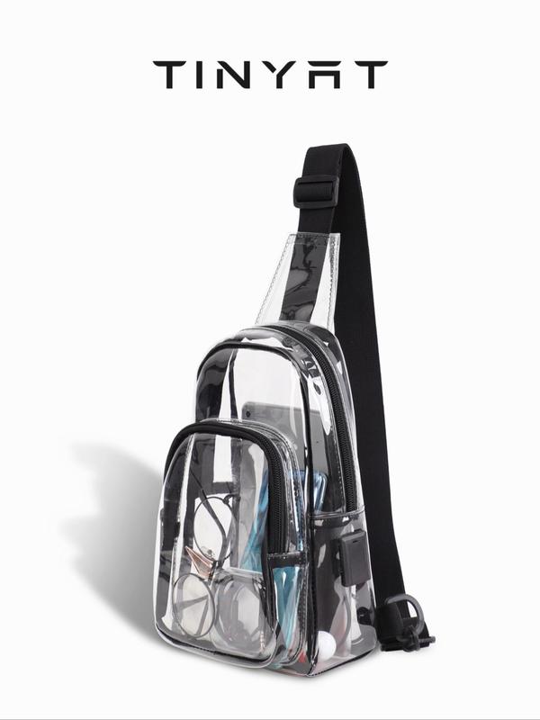 Clear Chest Bag with USB & Type-C Charging Port, Lightweight ...