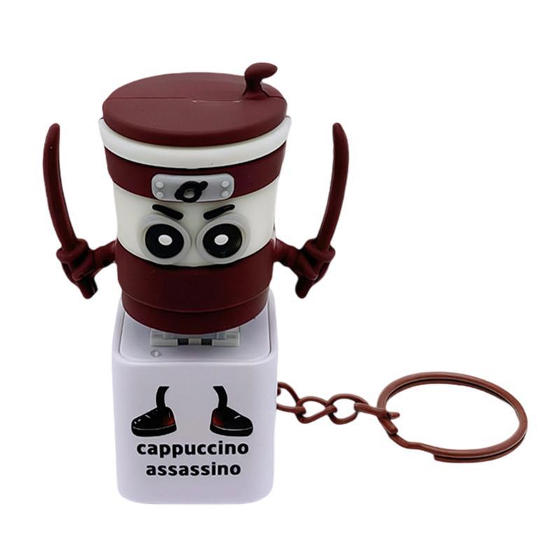 6 pcs Set Funny Meme Italian Brainrot Keychain Fidget Toy with Sound ...