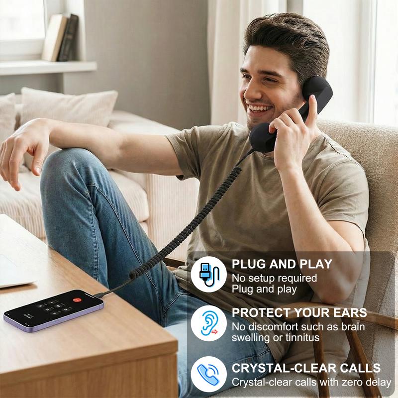 Retro Phone Handset 2026 New Type-C Vintage Wired Plug in Handheld Cell ...