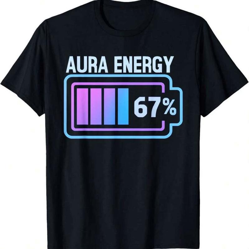 Aura Energy 67 Funny Six Seven Meme Gen Alpha Slang T-Shirt - TikTok Shop