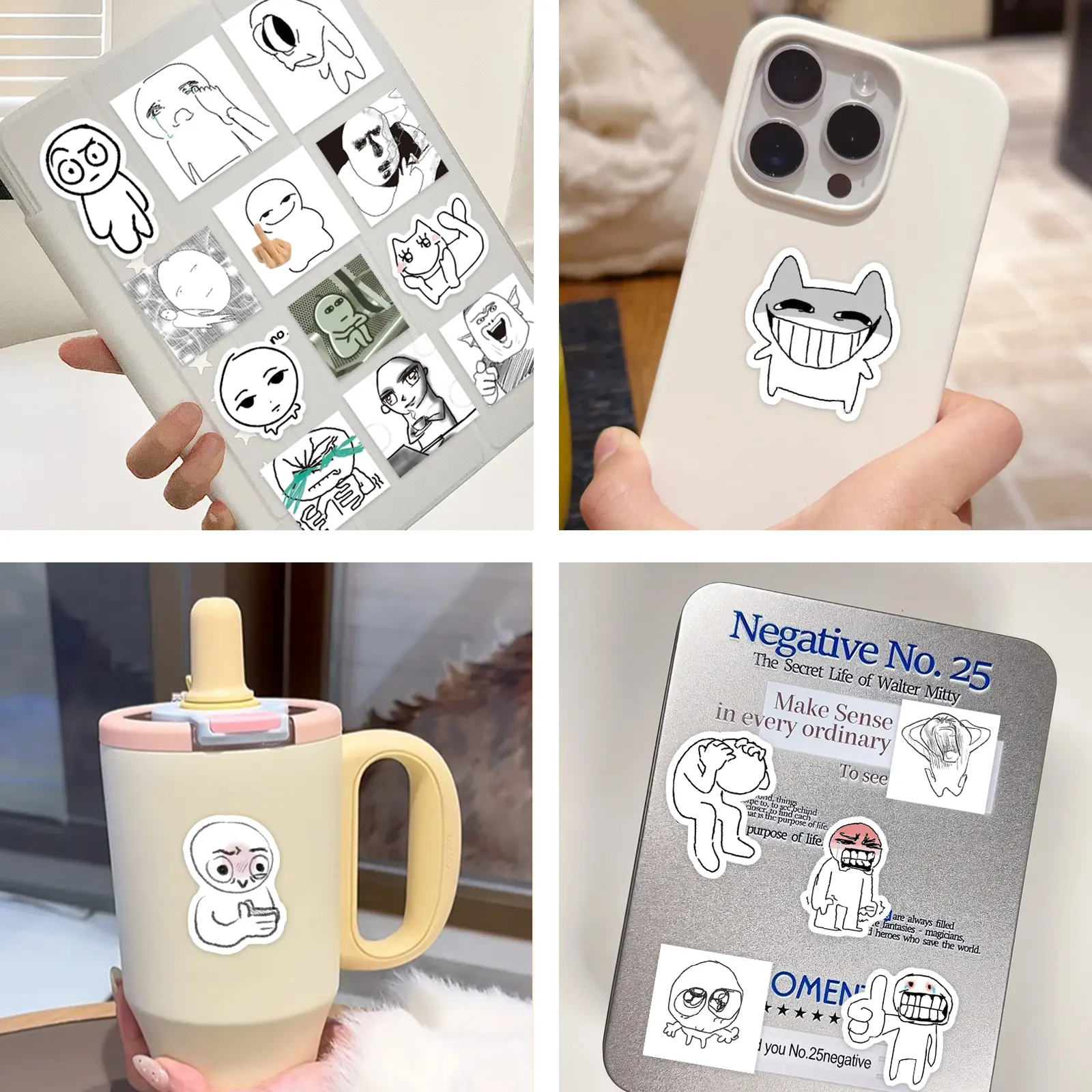 460+ Pcs (36 Sheets) Meme Sticker Book - Cute, Weird Adhesive Decals ...