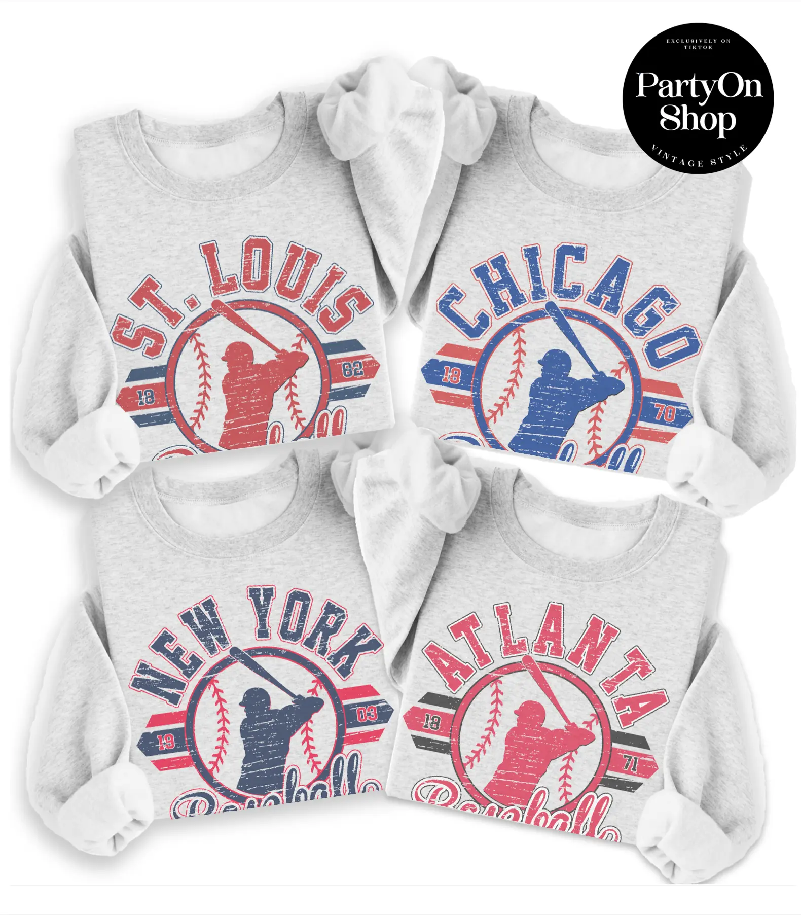 Vintage Baseball Sweatshirt Retro Established City Baseball Pullover ...