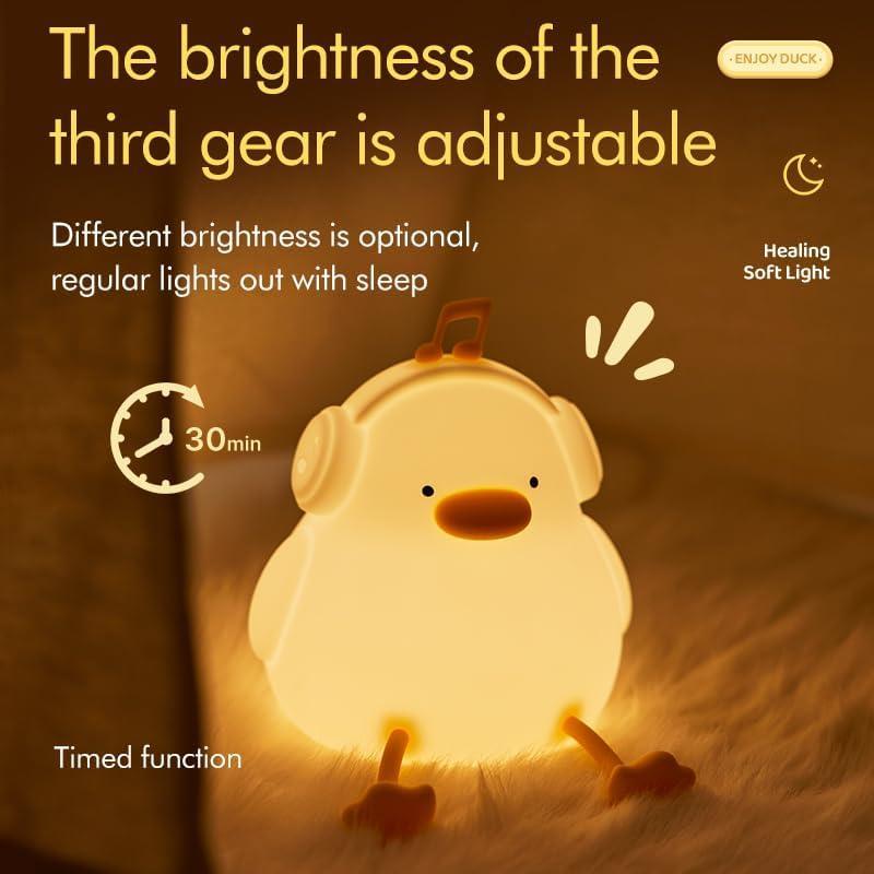 Duck Night Light, Squishy Duck Lamp, Silicone Bedside Light Up Funny ...