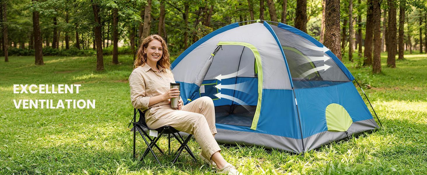 2/4 Person Waterproof Camping Tent with Rainfly, Easy Setup Dome Tent ...