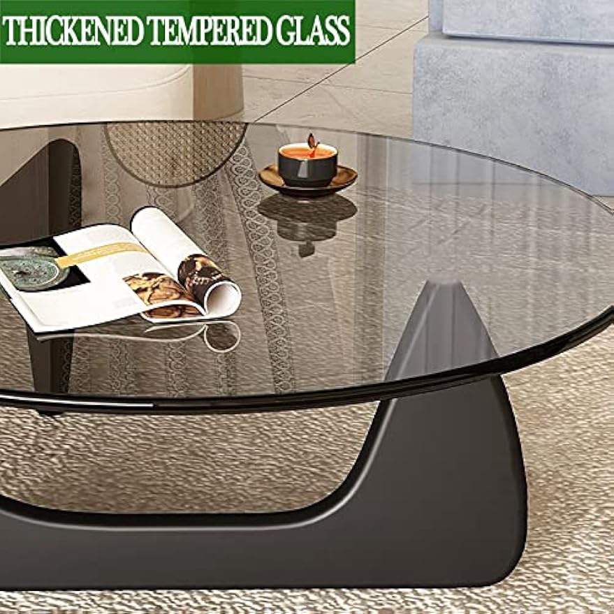 Mid-Century Modern Triangle Coffee Table - Walnut Solid Wood Pedestal ...