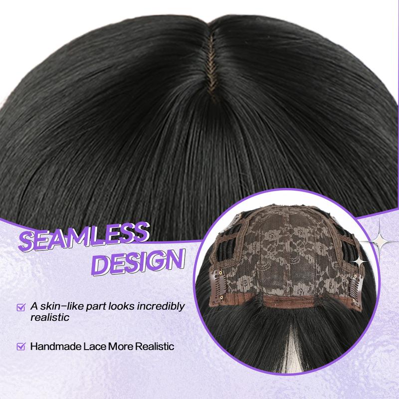 Auvzy Hair Topper 12inch Clip in Synthetic Hair Toppers for Women with ...